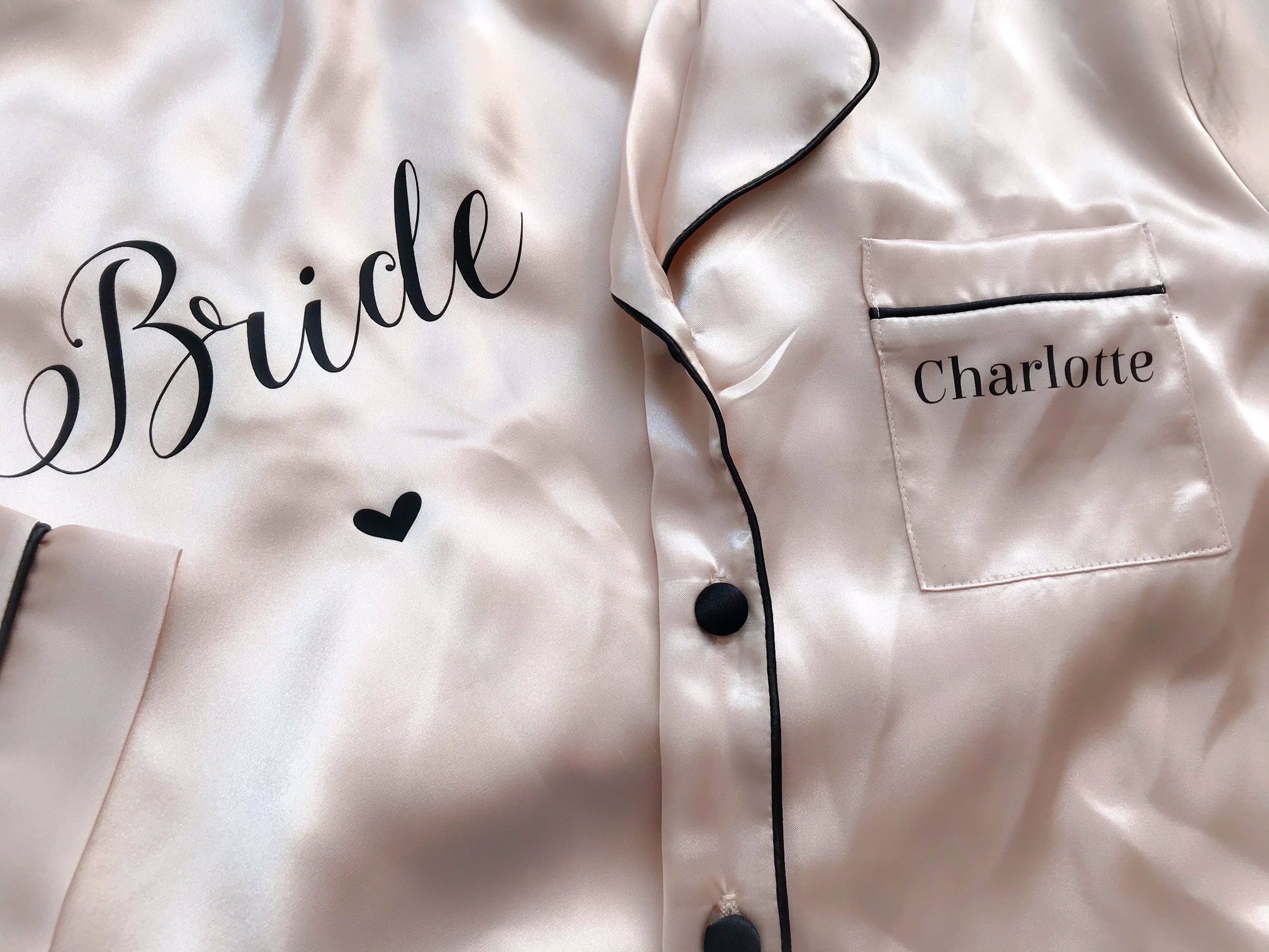 Personalised Short Bridesmaid Pyjamas | Add Initials Online | Shop Online